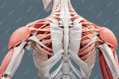 Foto De Anatomía Del Hombro Y La Espalda Humana Aislada Sobre Un Fondo