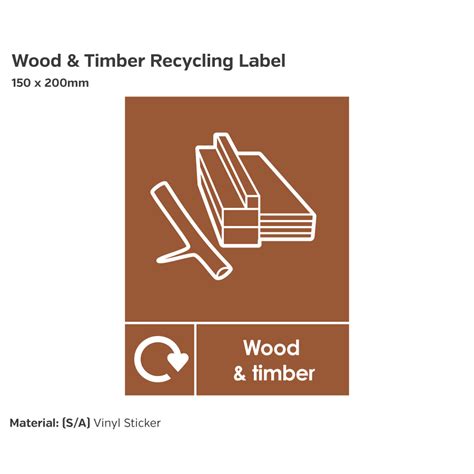 Wood And Timber Recycling Label Jc Catering And Bar Supplies