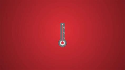 Thermostat Icon Animation With Cartoon Flat Design Style And Red