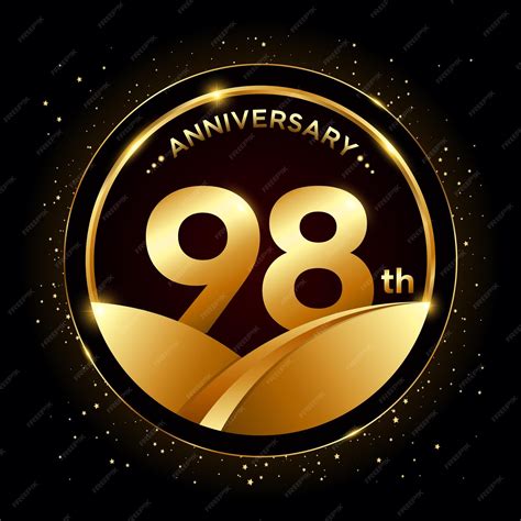 Premium Vector 98th Anniversary Golden Anniversary Template Design