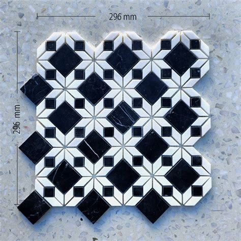 Tessellated Thassos Nero Buy Marble Mosaic Australia Sydney Stone