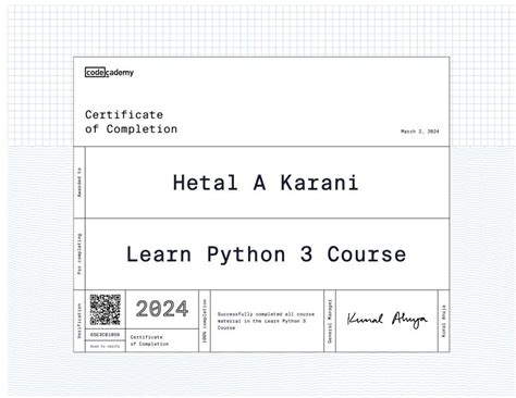 Hetal Karani On Linkedin Python Codecademy Learning