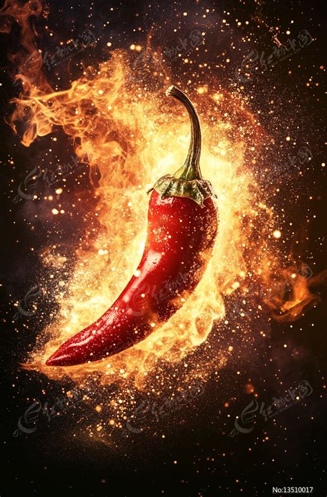 红辣椒在火焰中燃烧ai图片下载红动中国