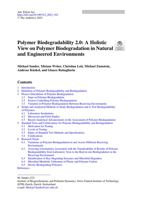 Pdf Polymer Biodegradability 20 A Holistic View On Polymer