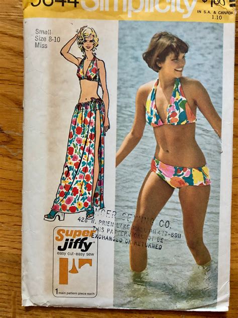 70s Bikini Swimsuit Sewing Pattern Vintage Bathing Suit Etsy