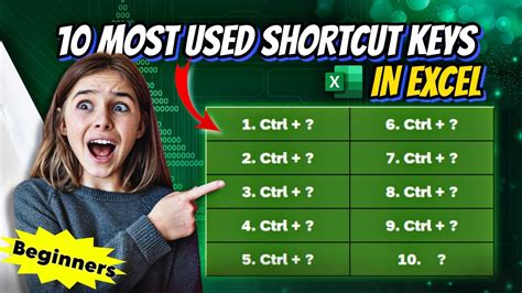 10 most used shortcut keys in excel 🔥🔥 excel for beginner kung fu