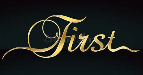 1st In Isolated Golden Letters Stock Illustration Illustration Of Remembrance Reflective