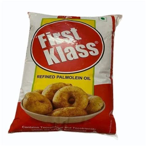 First Klass Refined Palmolein Oil Packaging Type Packet Packaging