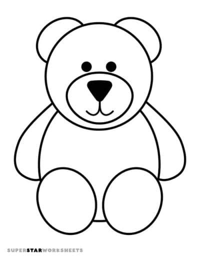 Bear Template Free Printables Superstar Worksheets