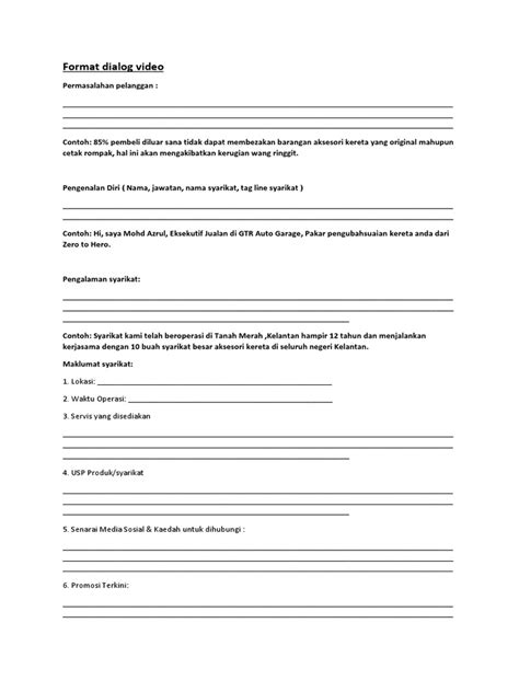 Format Dialog Video Pdf