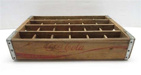 Vintage Coca Cola Wood Crate 24 Bottle Cubbies Red Logo On Natural