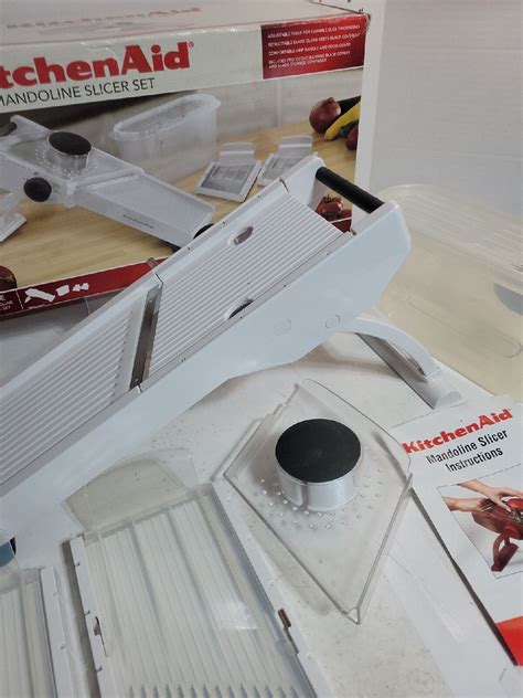 Kitchenaid Mandoline Slicer 4 Piece Adjustable Table Top Set Used Ebay