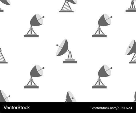 Seamless Pattern With Satellite Antennas Vector Image