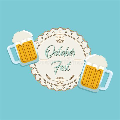 Colored Oktoberfest Poster Flat Design Vector Stock Vector