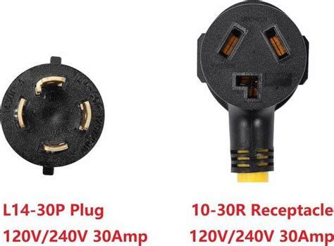 Dryer Ev Power Adapter Cord Sets 30 Amp Nema L14 30p To 30 Amp Nema 10