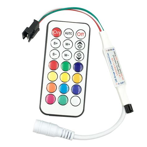 led幻彩灯带控制器2811 ws2812b 1903全彩控制红外无线21键5v12v 虎窝淘
