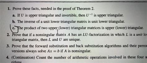 Solved 1 C The Product Of Two Upper Lower Triangular