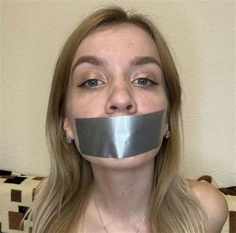 Silver taped mouth blonde girl by avexco on DeviantArt
