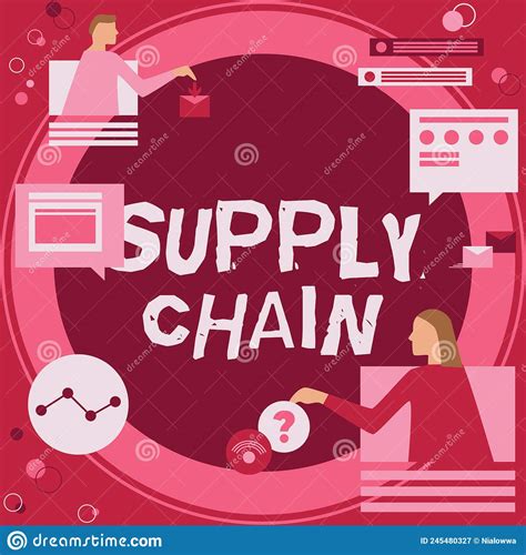 Hand Writing Sign Supply Chain Business Approach System Of Organization And Processes From