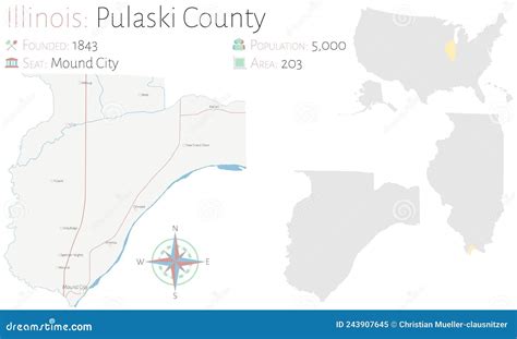 Map Of Pulaski County In Virginia State On White Background Single