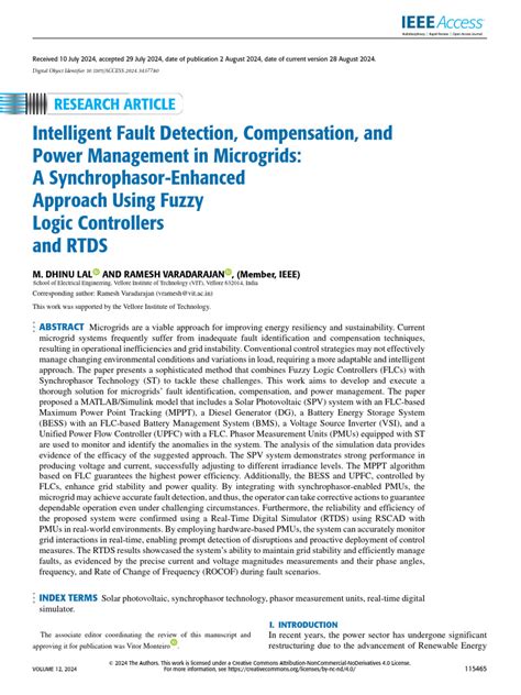 Intelligent Fault Detection Compensation And Power Management In