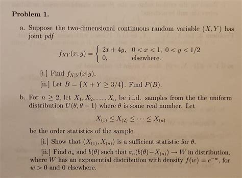 Solved A Suppose The Two Dimensional Continuous Random