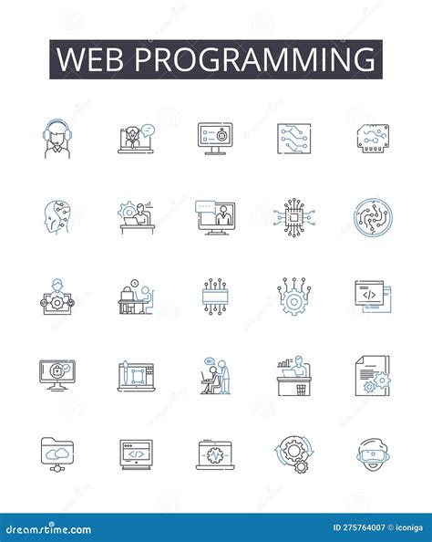 Web Programming Line Icons Collection Mobile Development Game Design