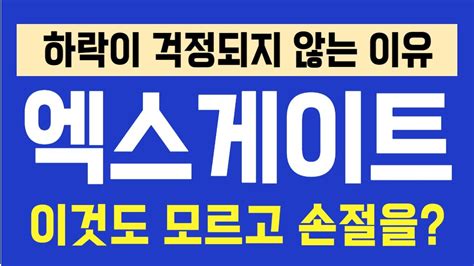 주식 엑스게이트 하락이 걱정되지 않는 이유 이것도 모르고 손절을 Youtube