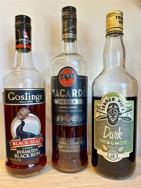 Dark Rum Shootout Goslings Vs Bacardi Vs Trader Vics The Search