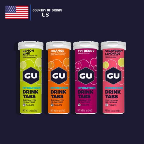 Gu Energy Hydration Electrolyte Drink Tablets Sports Drink For Running Cycling Triathlon 12