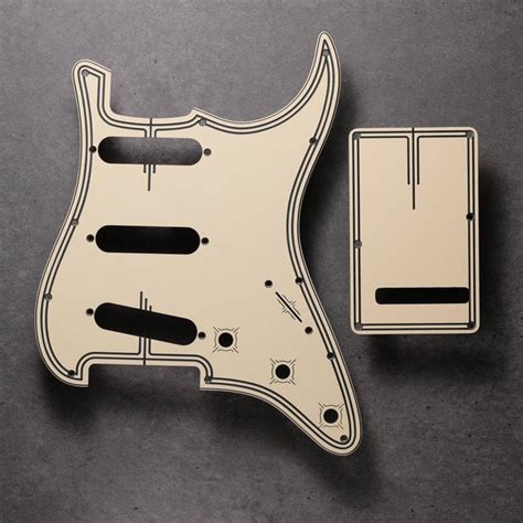 Streamline Stratocaster Pickguard And Tremolo Cover Creamblackcr