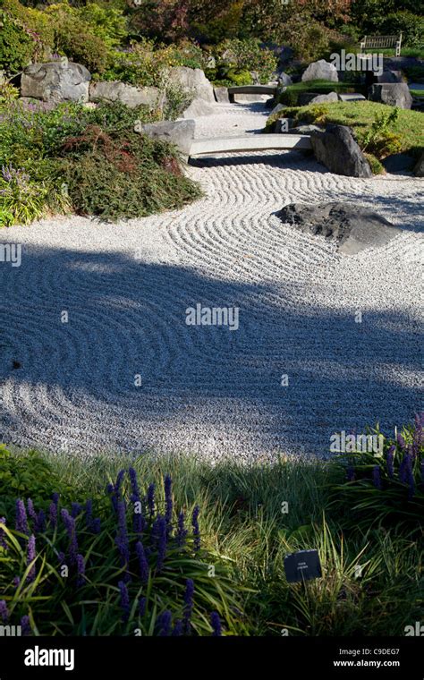 Karesansui Dry Garden At Japanese Gateway At Kew Gardens In London