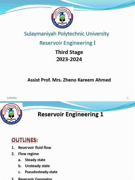 Reservoir Engineering I Lecture 2 And 3 Pdf Fluid Dynamics Gases