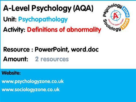 Definitions Of Abnormality Teaching Resources