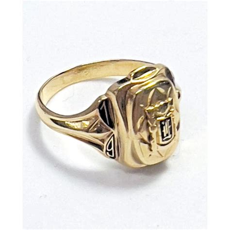 Vintage 10k Solid Yellow Gold Designer School Ring 1951 Size 775 Free Shipping Etsy