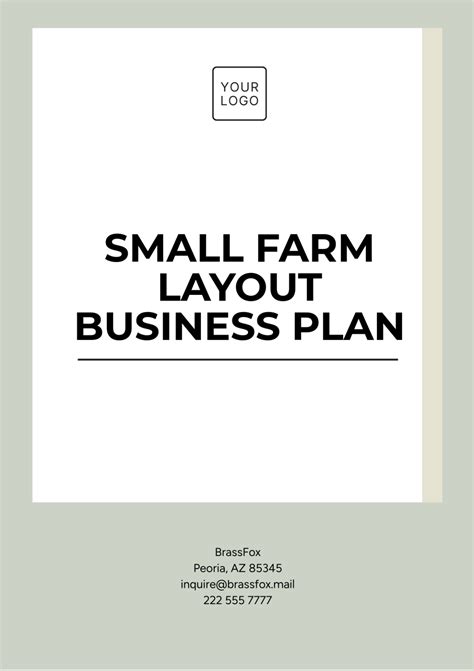 Free Small Farm Layout Business Plan Template To Edit Online