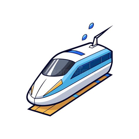 Cartoon High Speed Train Illustration Transportation Travel Rail Train Stock Illustration