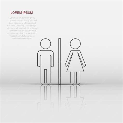 Premium Vector Vector Wc Toilet Icon In Flat Style Men And Women