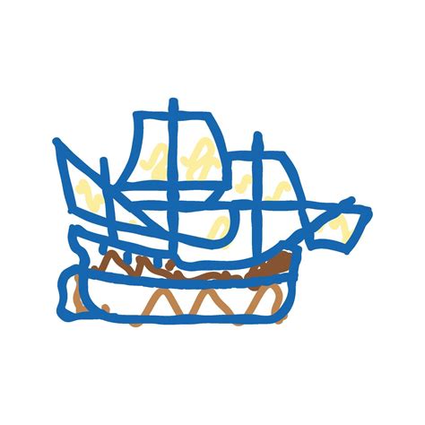 Clipper Ancient Ship Icon Doodle Illustration 62455241 Vector Art At