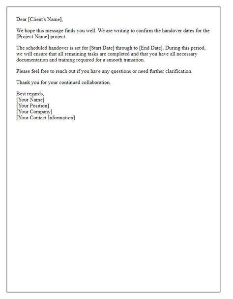 Letter Template For Confirming Client Project Delivery Schedule Free Samples In PDF Letterin