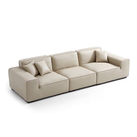 Domus Modular Beige Leather Sofa Black 1299 Leather Sofa Black
