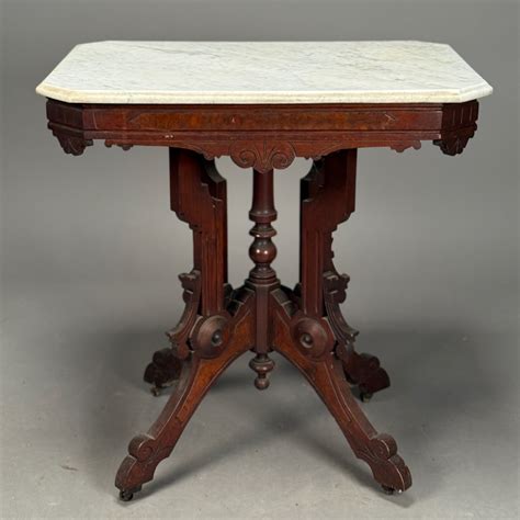Lot 161 Rectangular Victorian Marble Top Stand With Cut Corner Molded