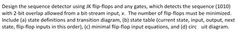 Solved Design The Sequence Detector Using Jk Flip Flops And