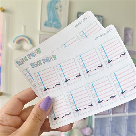J009 Cutie Note Paper Sticker Sheet Hernameissavvy