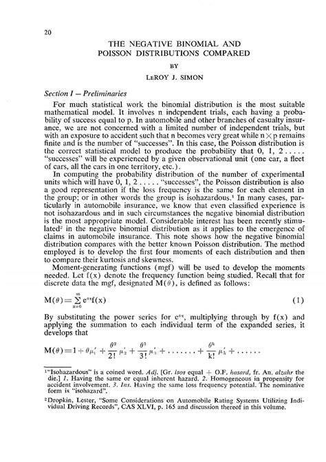 The Negative Binomial And Poisson Distributions Compared