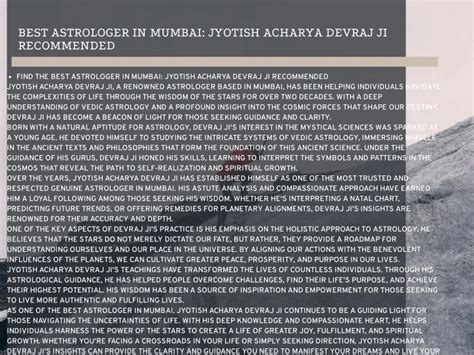 Ppt Best Astrologer In Mumbai Jyotish Acharya Devraj Ji Recommended