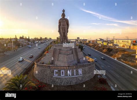 Conin Fernando De Tapia Statue Monument Built Over The 57 Highway In Querétaro México Stock