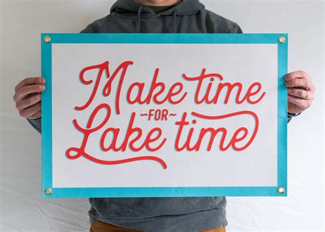 Make Time For Lake Time Felt Banner Cabin Wall Art Felt Banner Lake