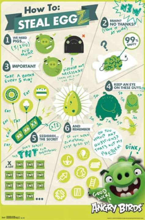 Angry Birds Steal Eggz Laminated Poster Print 22 X 34