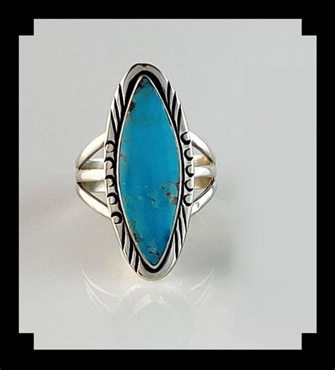 Sterling And Kingman Turquoise Ring Size 7 34 Etsy
